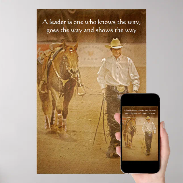 Cowboy And Horse Leadership motivational print | Zazzle