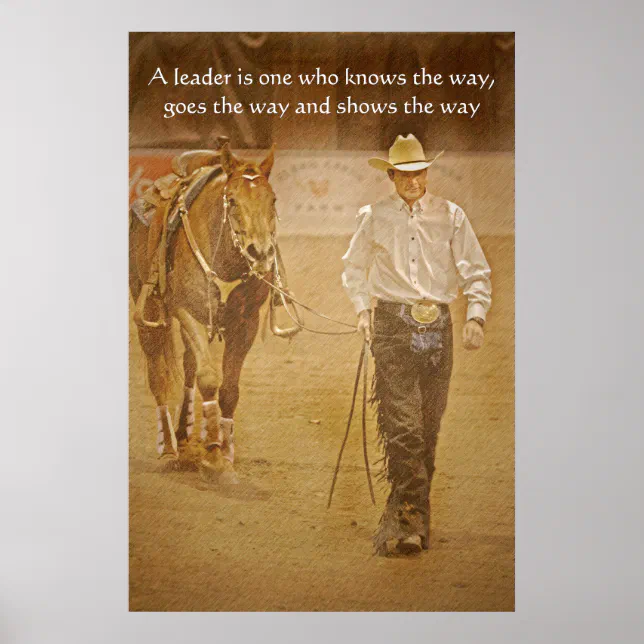 Cowboy And Horse Leadership motivational print | Zazzle