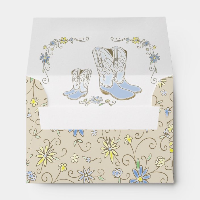 Cowboy Baby Shower Country Western Blue Boy Envelope | Zazzle.com