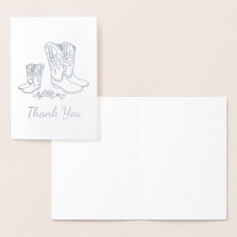 Cowboy Baby Shower Country Western Blue Boy Foil Card | Zazzle