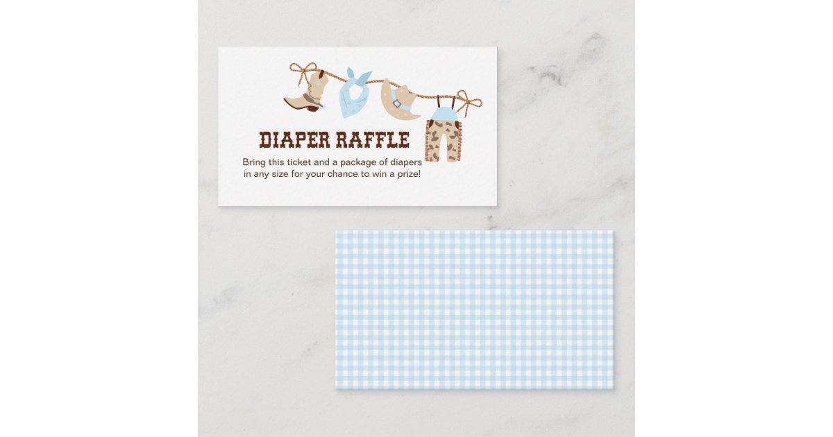 Cowboy Baby Shower Diaper Raffle Enclosure | Zazzle