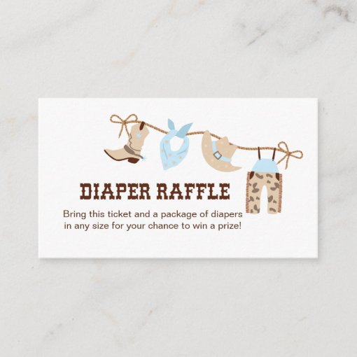 Cowboy Baby Shower Diaper Raffle Enclosure | Zazzle