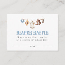 Cowboy Baby Shower Diaper Raffle Ticket Enclosure Card | Zazzle