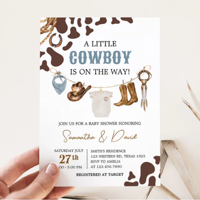 Cowboy Baby Shower Invitation | Zazzle