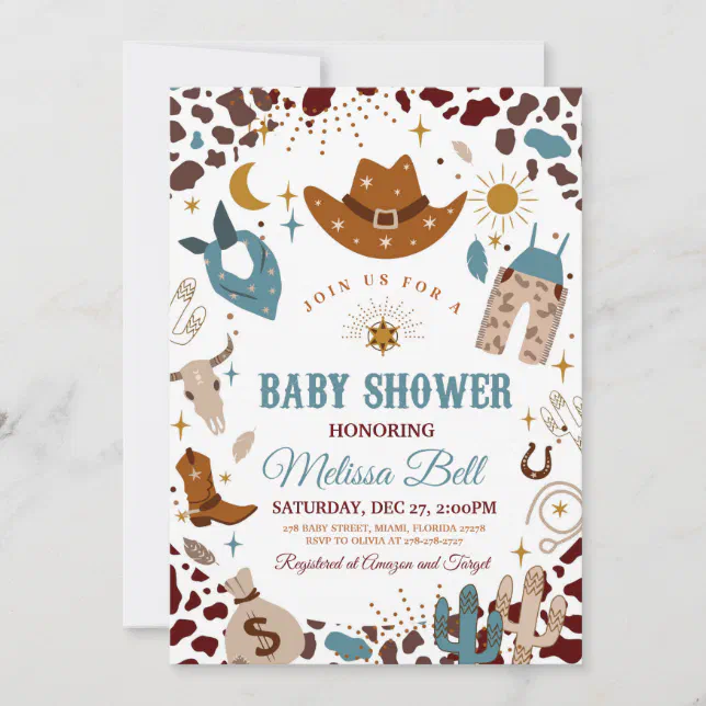 Cowboy Baby Shower invitation Wild West Invitation | Zazzle