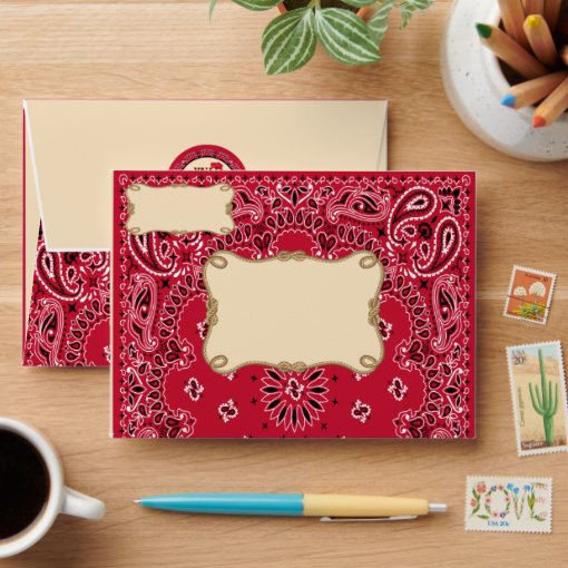 Cowboy, Bandana Style A6 Envelopes | Zazzle