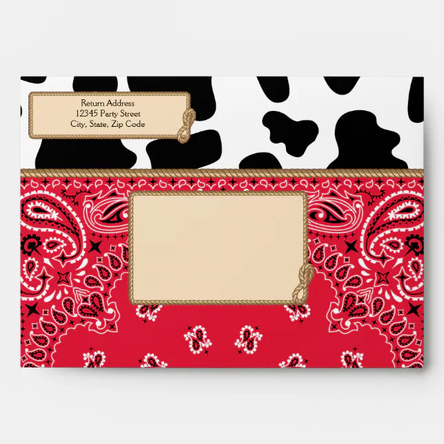 Cowboy, Bandana Style A6 Envelopes | Zazzle