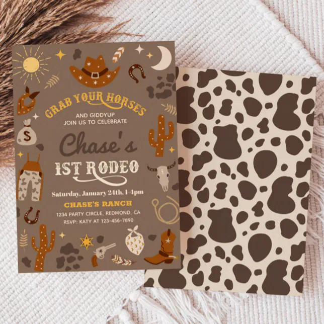 Cowboy Birthday Invitation | 1st Rodeo Invitation | Zazzle