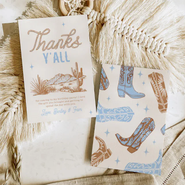 Cowboy Birthday Party Thank You Card | Zazzle