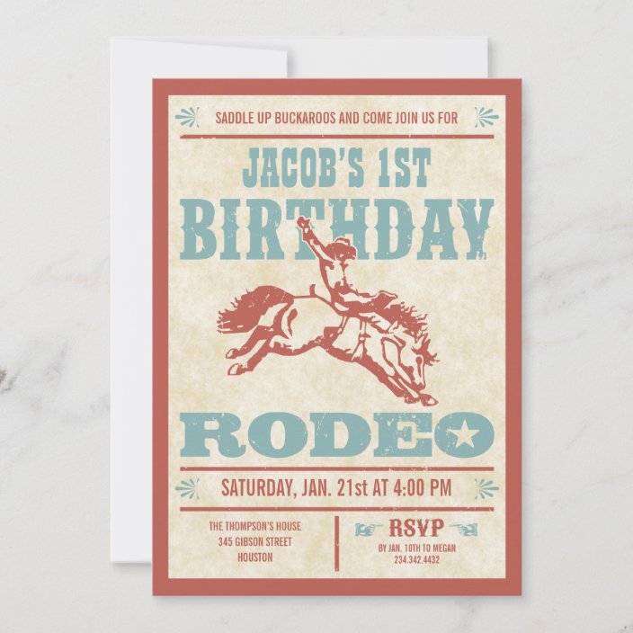 Cowboy Birthday Rodeo Party Invitations | Zazzle
