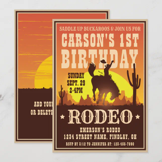 Cowboy Birthday Rodeo Poster Party, Any Age Invitation | Zazzle