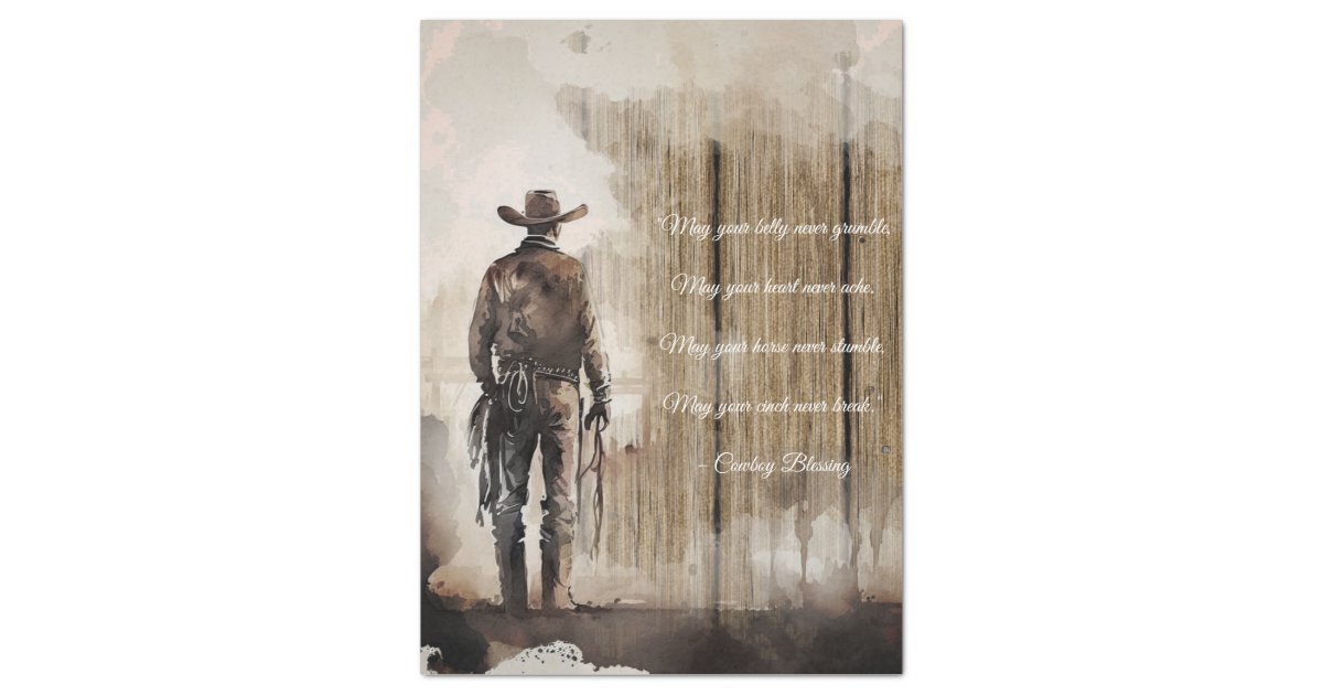 Cowboy Blessing Western Man Tissue Paper | Zazzle