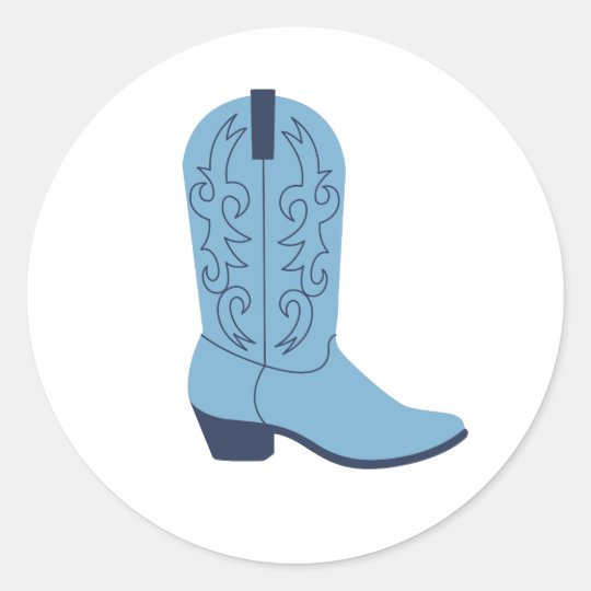 Cowboy Boot Classic Round Sticker | Zazzle.com