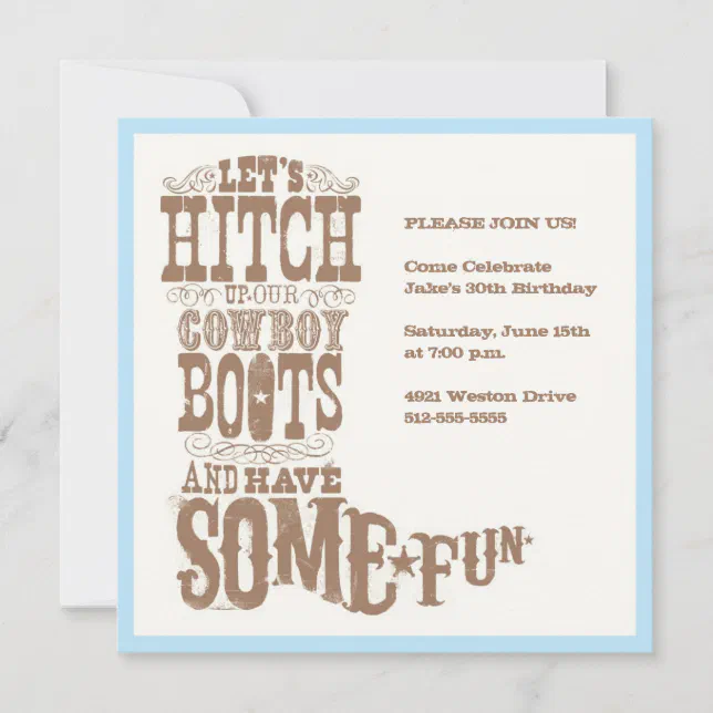 Cowboy Boot Invitation | Zazzle
