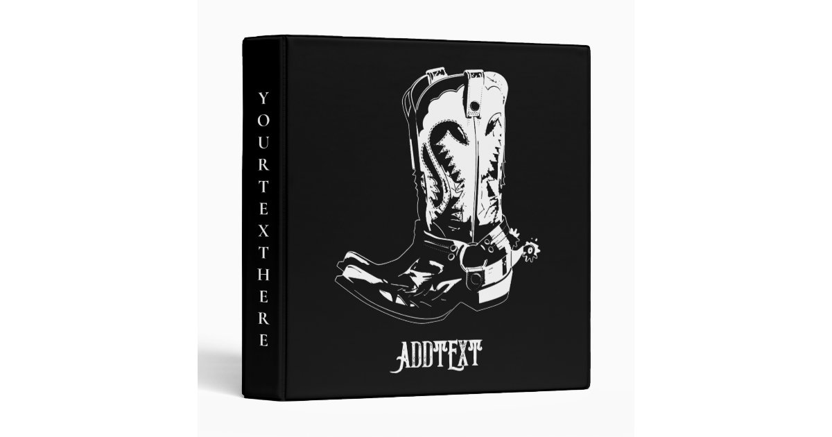 Cowboy boots 3 ring binder | Zazzle