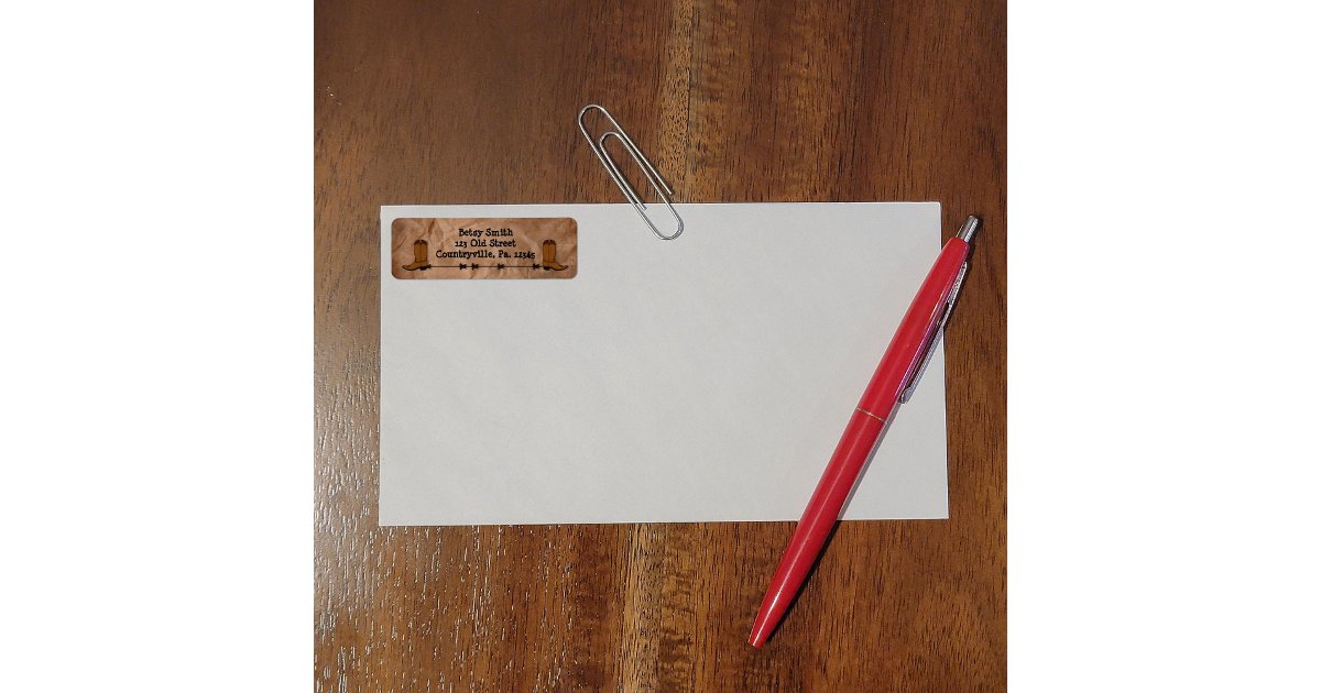 Cowboy Boots Address Label | Zazzle