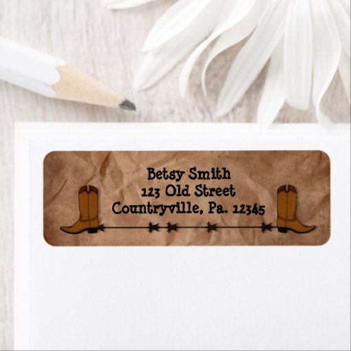 Cowboy Boots Address Label | Zazzle
