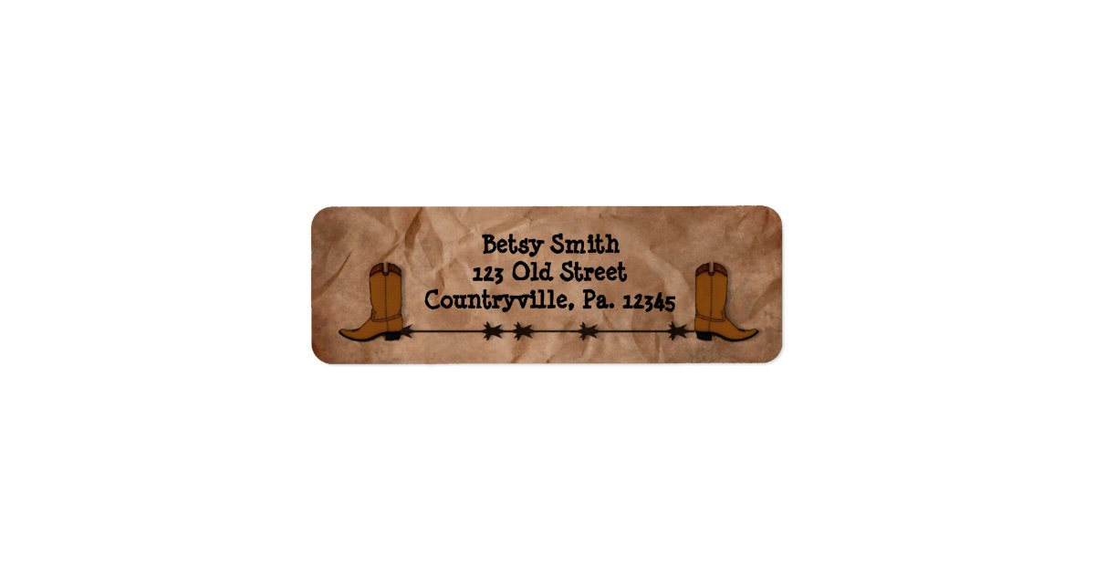 Cowboy Boots Address Label | Zazzle.com