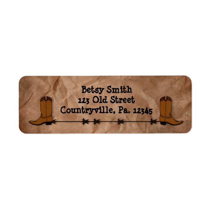 Cowboy Boots Address Label | Zazzle.com