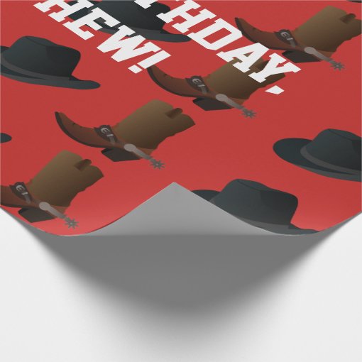 Cowboy Boots and Hat Birthday Wrapping Paper | Zazzle