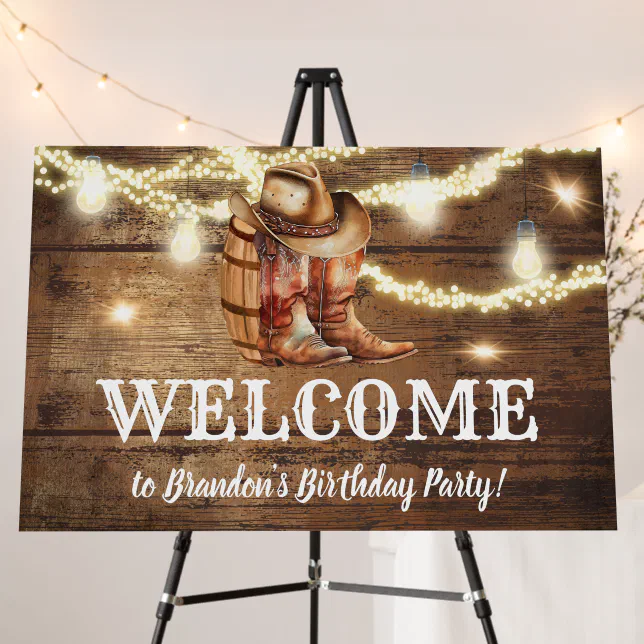 Cowboy Boots and Hat Welcome Foam Board | Zazzle