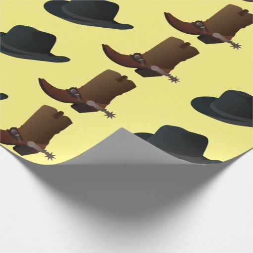 Cowboy boots and hat wrapping paper | Zazzle