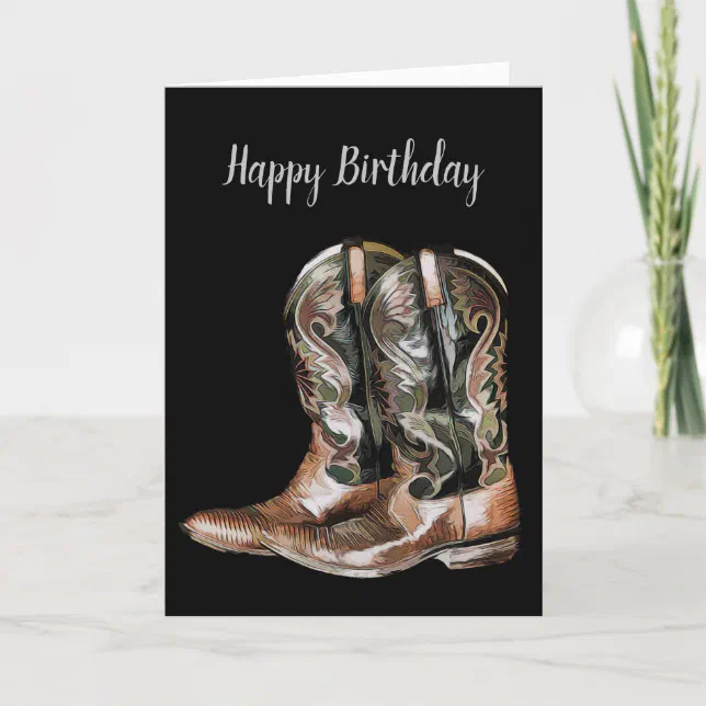 Cowboy Boots Holiday Card | Zazzle