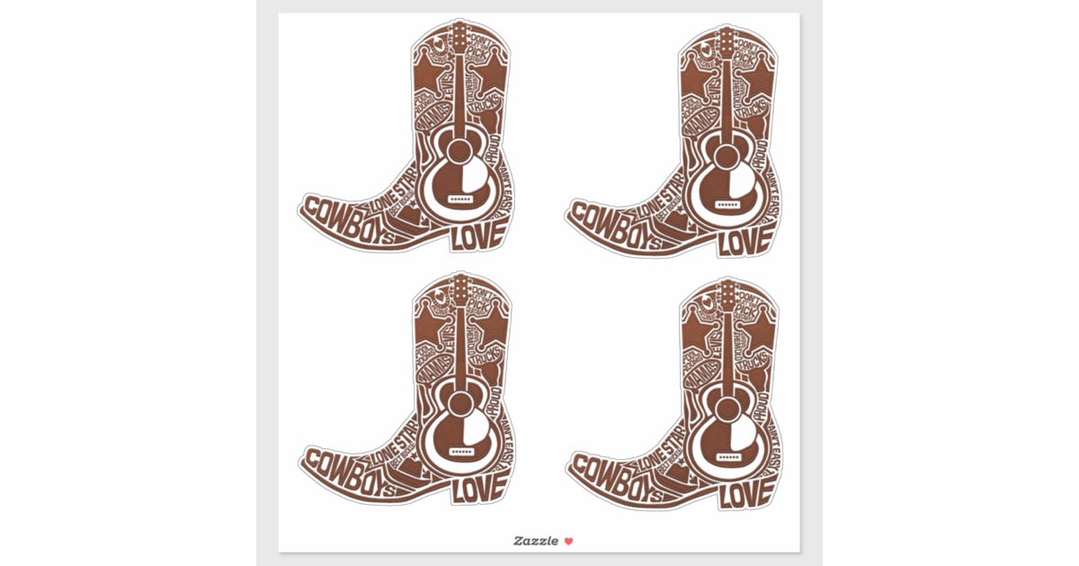 Cowboy Boots Stickers | Zazzle