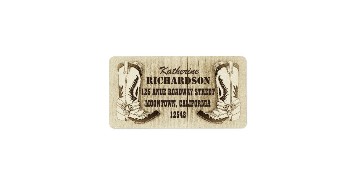 cowboy boots western address labels | Zazzle