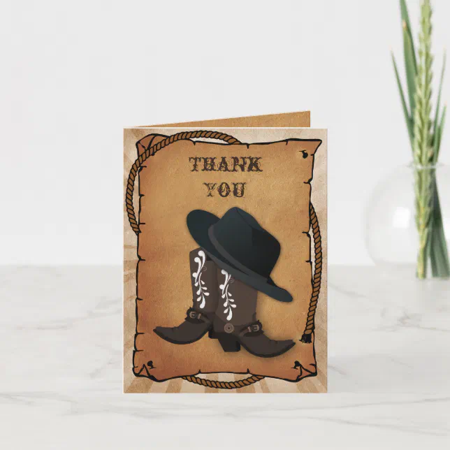 cowboy boots western Theme Thank you | Zazzle