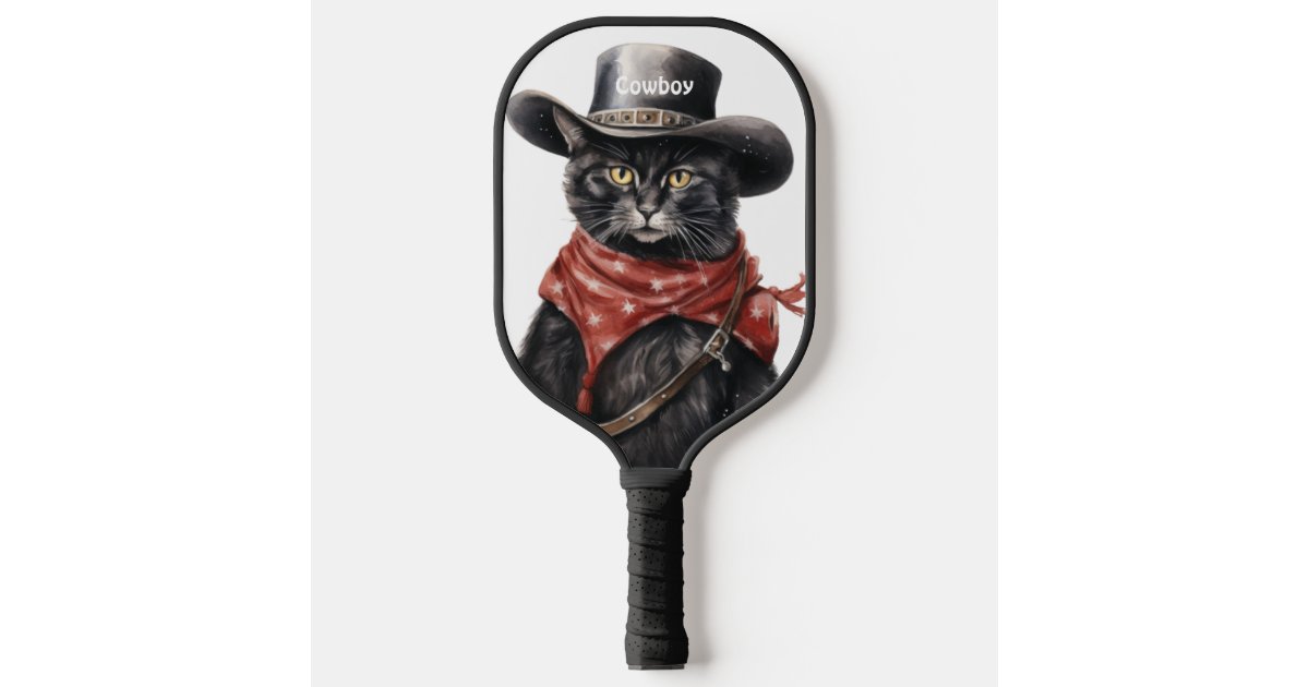 Cowboy Cat Pickleball Paddle | Zazzle