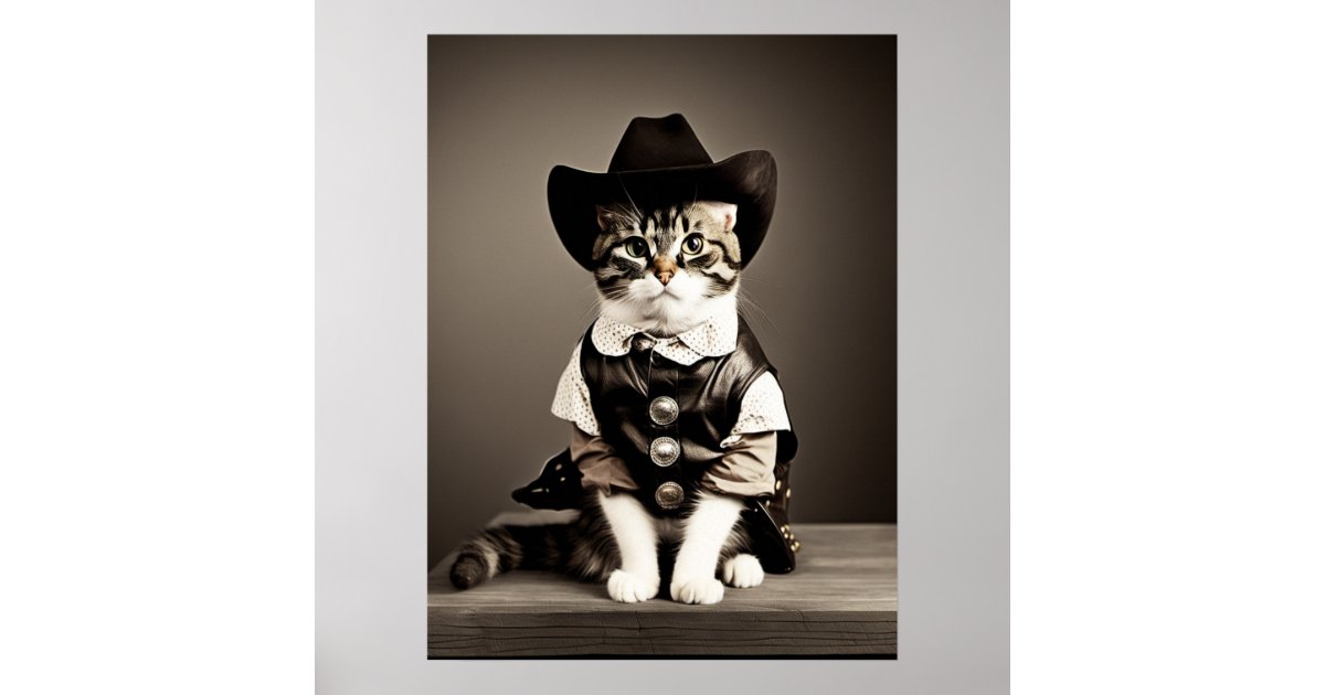 Cowboy Cat Poster | Zazzle
