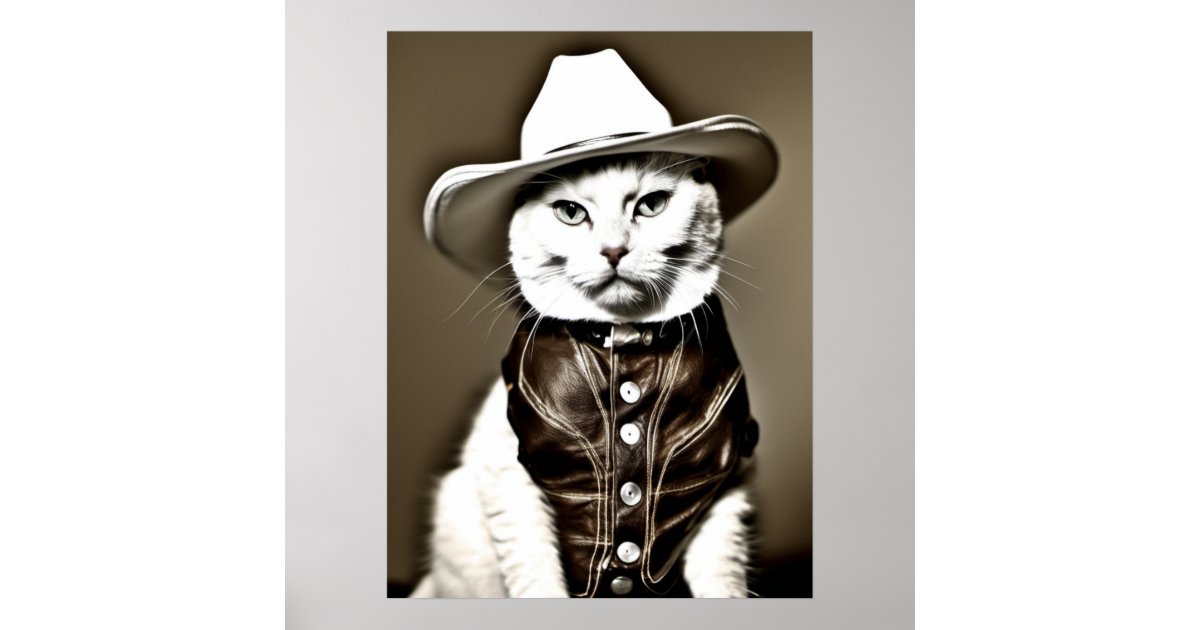 Cowboy Cat Poster | Zazzle