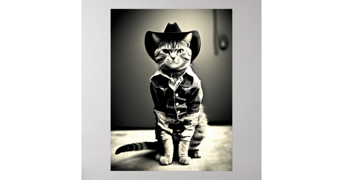 Cowboy Cat Poster | Zazzle