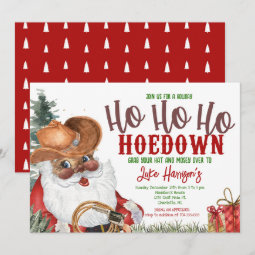 Cowboy Christmas Invitation, Country Hoedown Invitation | Zazzle