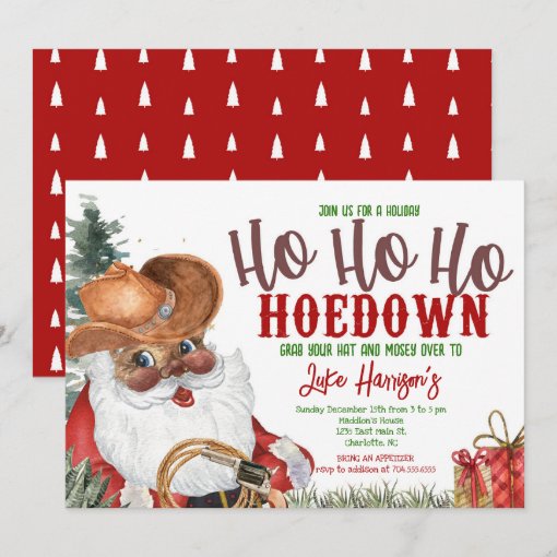 Cowboy Christmas Invitation, Country Hoedown Invitation | Zazzle