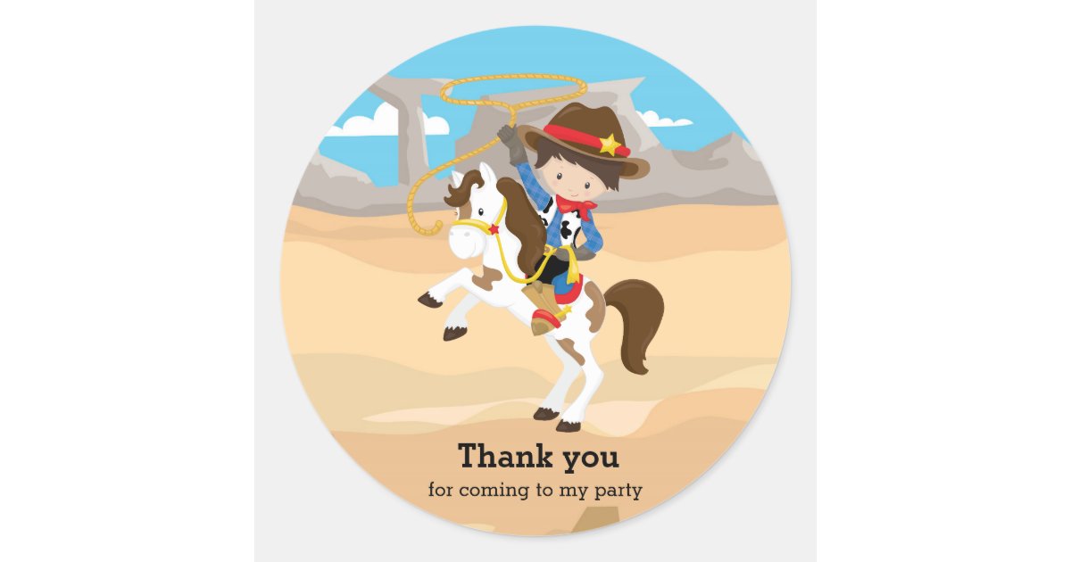 Cowboy Classic Round Sticker | Zazzle