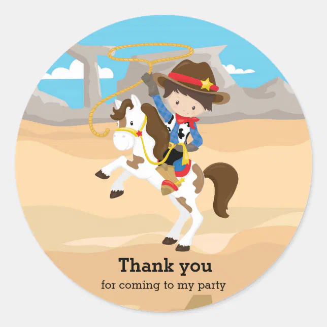 Cowboy Classic Round Sticker | Zazzle