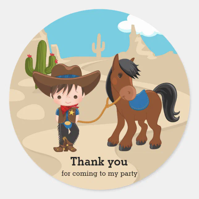 Cowboy Classic Round Sticker | Zazzle