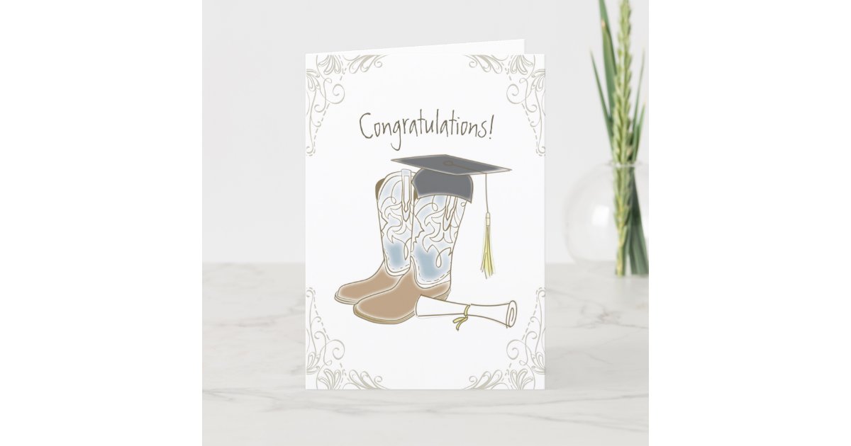 Cowboy Country Congratulations Graduation Card | Zazzle