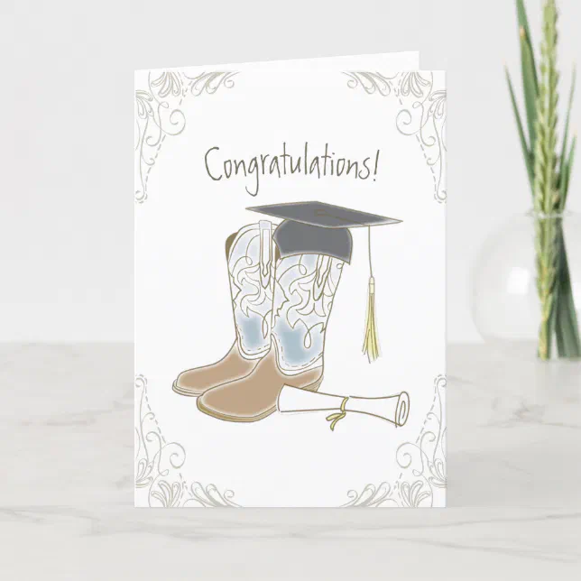 Cowboy Country Congratulations Graduation Card | Zazzle