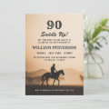 Cowboy Country Vintage Rustic Photo 90th Birthday Invitation | Zazzle