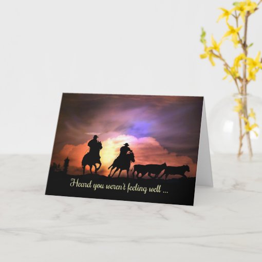 Cowboy Country Western Get Well Card | Zazzle