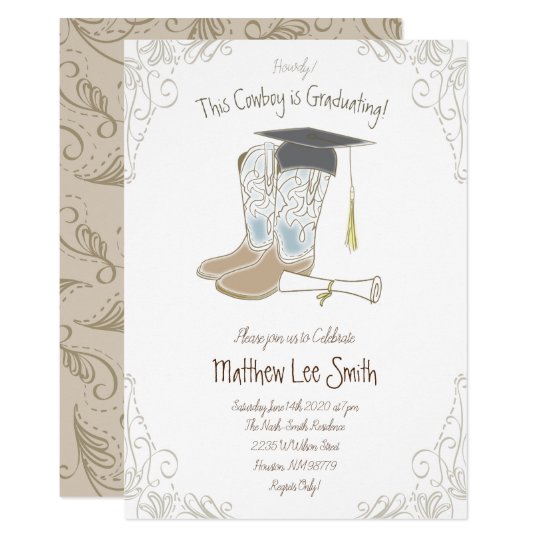 Cowboy Country Western Graduation Party Invitation | Zazzle.com