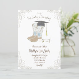 Cowboy Country Western Graduation Party Invitation | Zazzle
