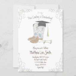 Cowboy Country Western Graduation Party Invitation | Zazzle