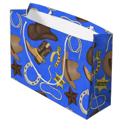 Cowboy Country Western pattern large gift bag | Zazzle