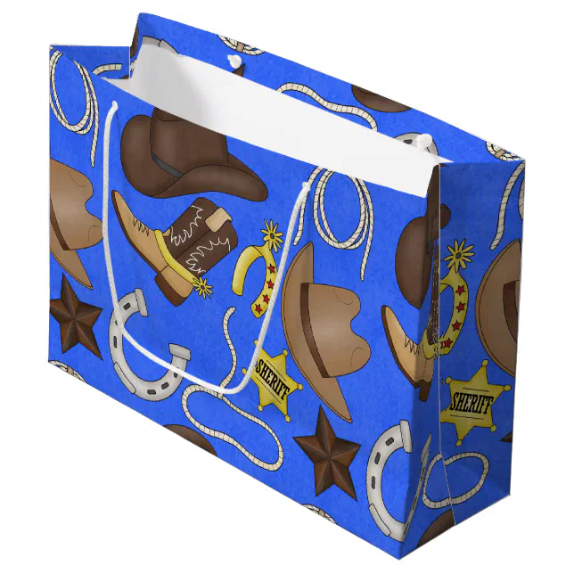 Cowboy Country Western pattern large gift bag | Zazzle