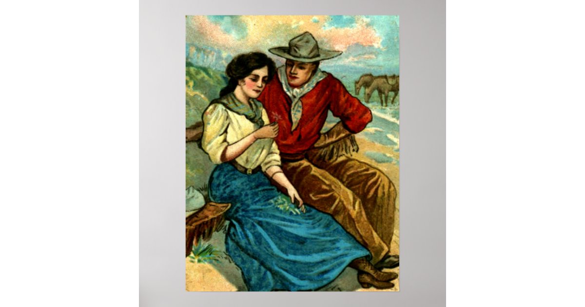Cowboy Courtship Poster | Zazzle