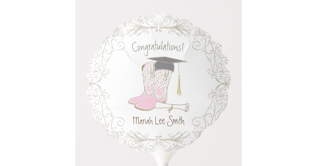 Cowboy Cowgirl Graduation Country Western Party Balloon | Zazzle